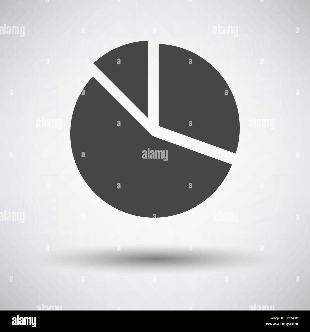 Pie Chart Icon. Dark Gray on Gray Background With Round Shadow. Vector ...