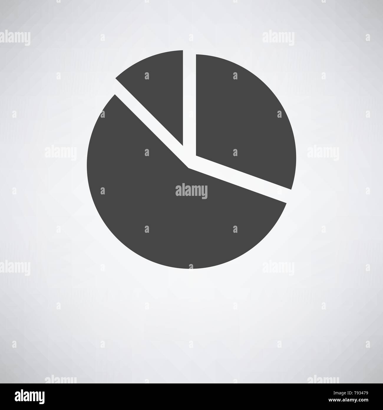 Pie Chart Icon. Dark Gray on Gray Background With Round Shadow. Vector ...