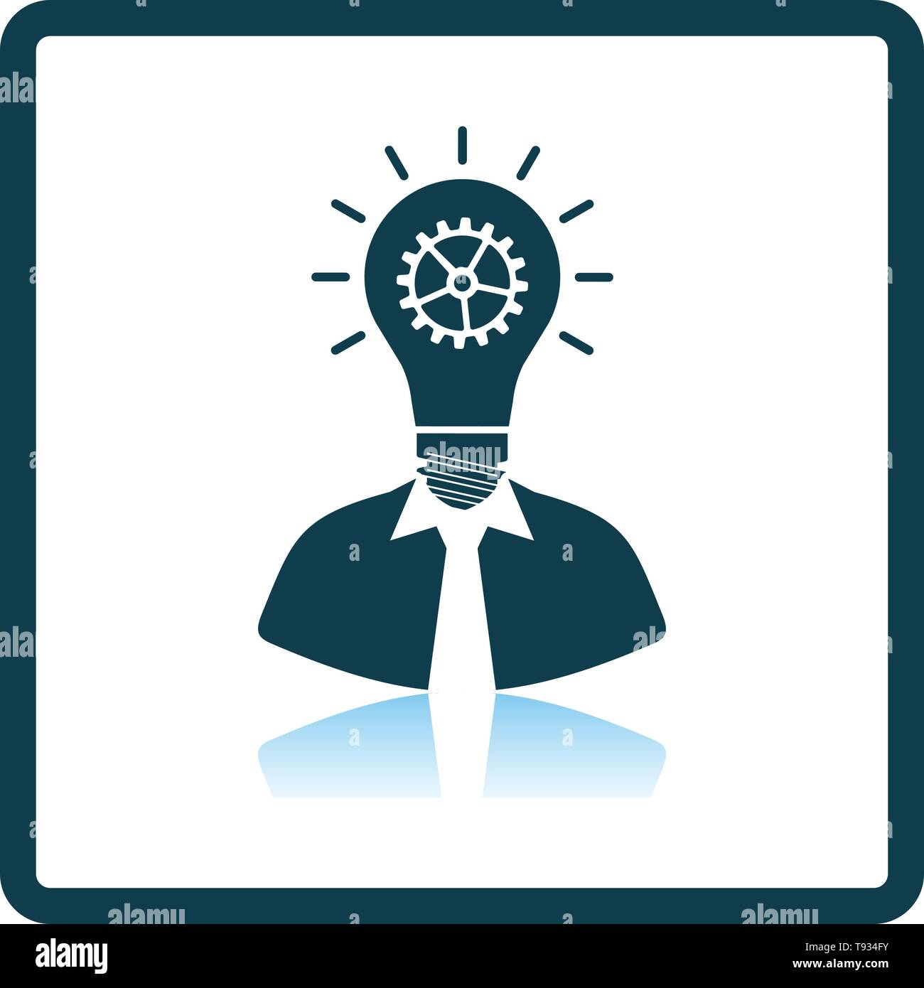 Innovation Icon. Square Shadow Reflection Design. Vector Illustration ...