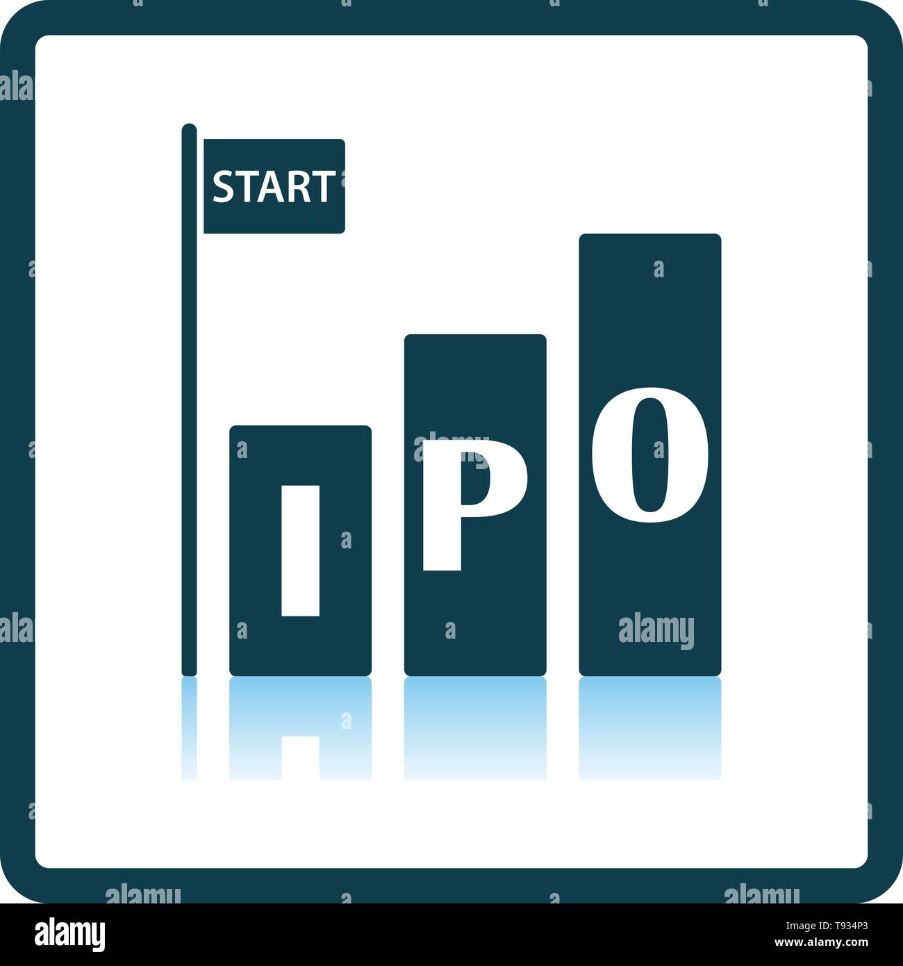 Ipo Icon. Square Shadow Reflection Design. Vector Illustration Stock ...