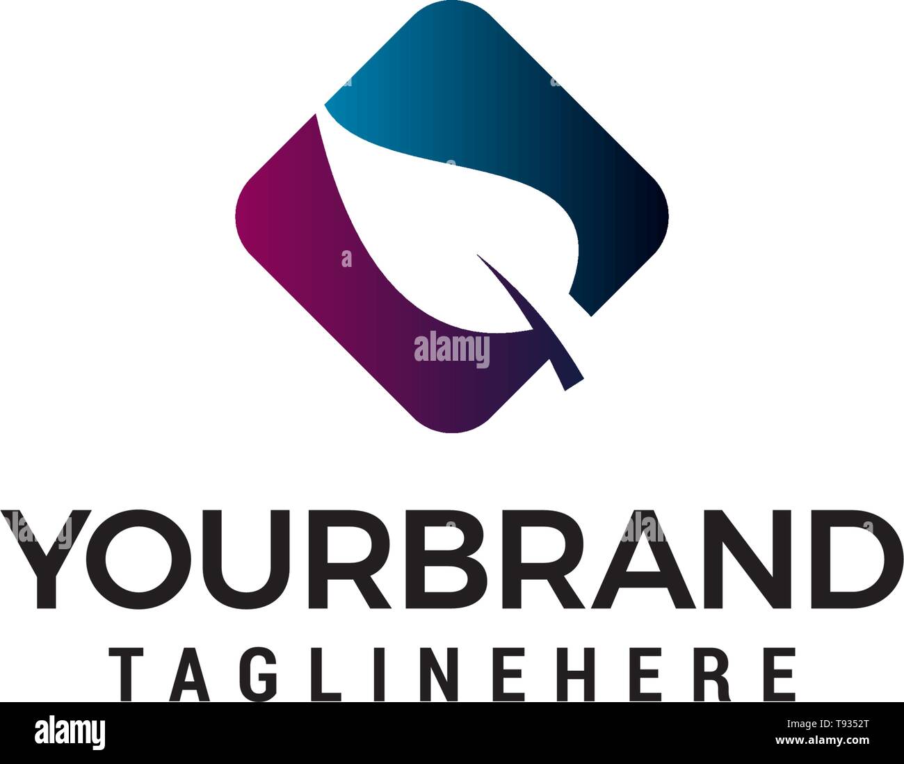 leaf square logo design concept template vector Stock Vector Image ...