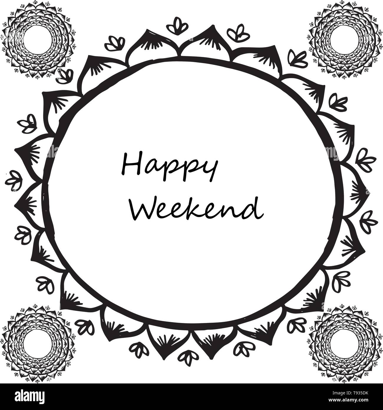 Vector illustration element flower frame with various design happy ...