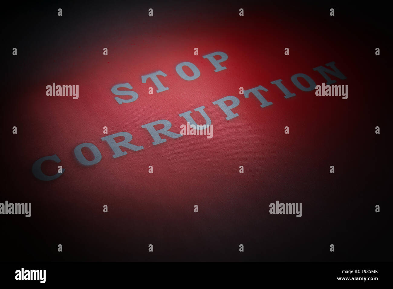 Text STOP CORRUPTION on dark background Stock Photo - Alamy