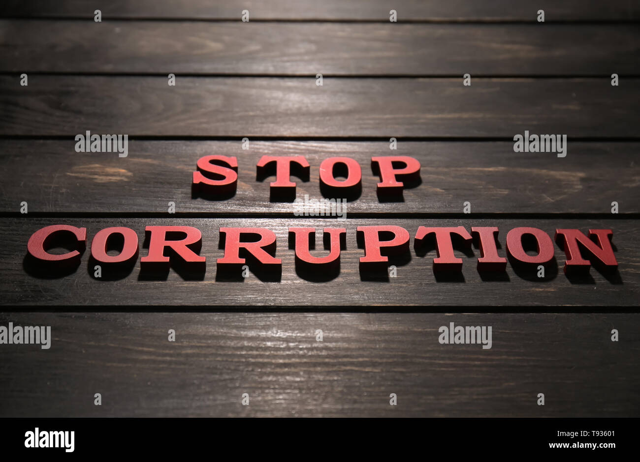 Stop corruption text hi-res stock photography and images - Alamy
