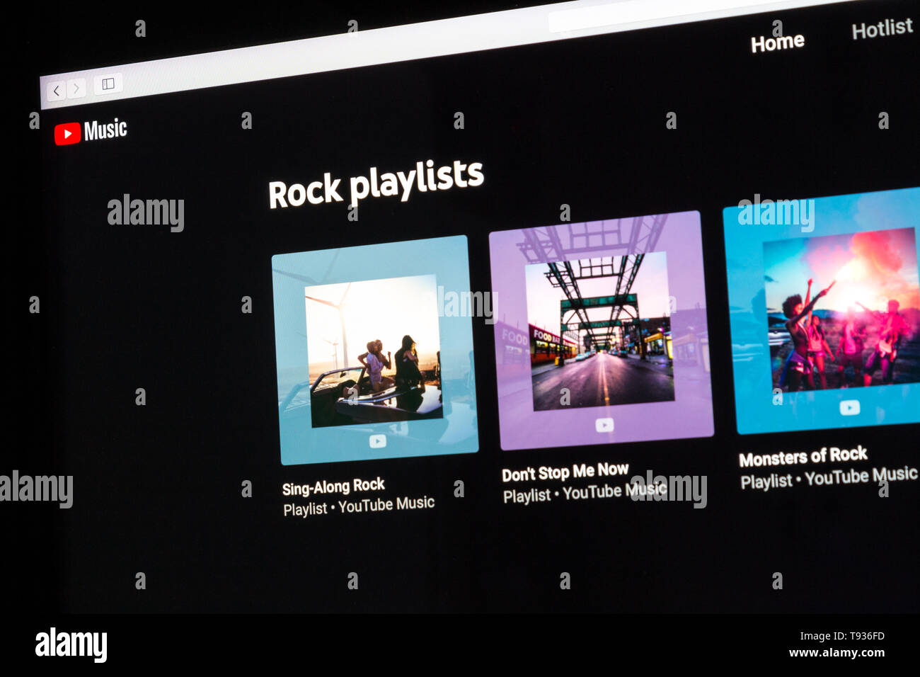 Youtube Music Home page on screen Stock Photo - Alamy