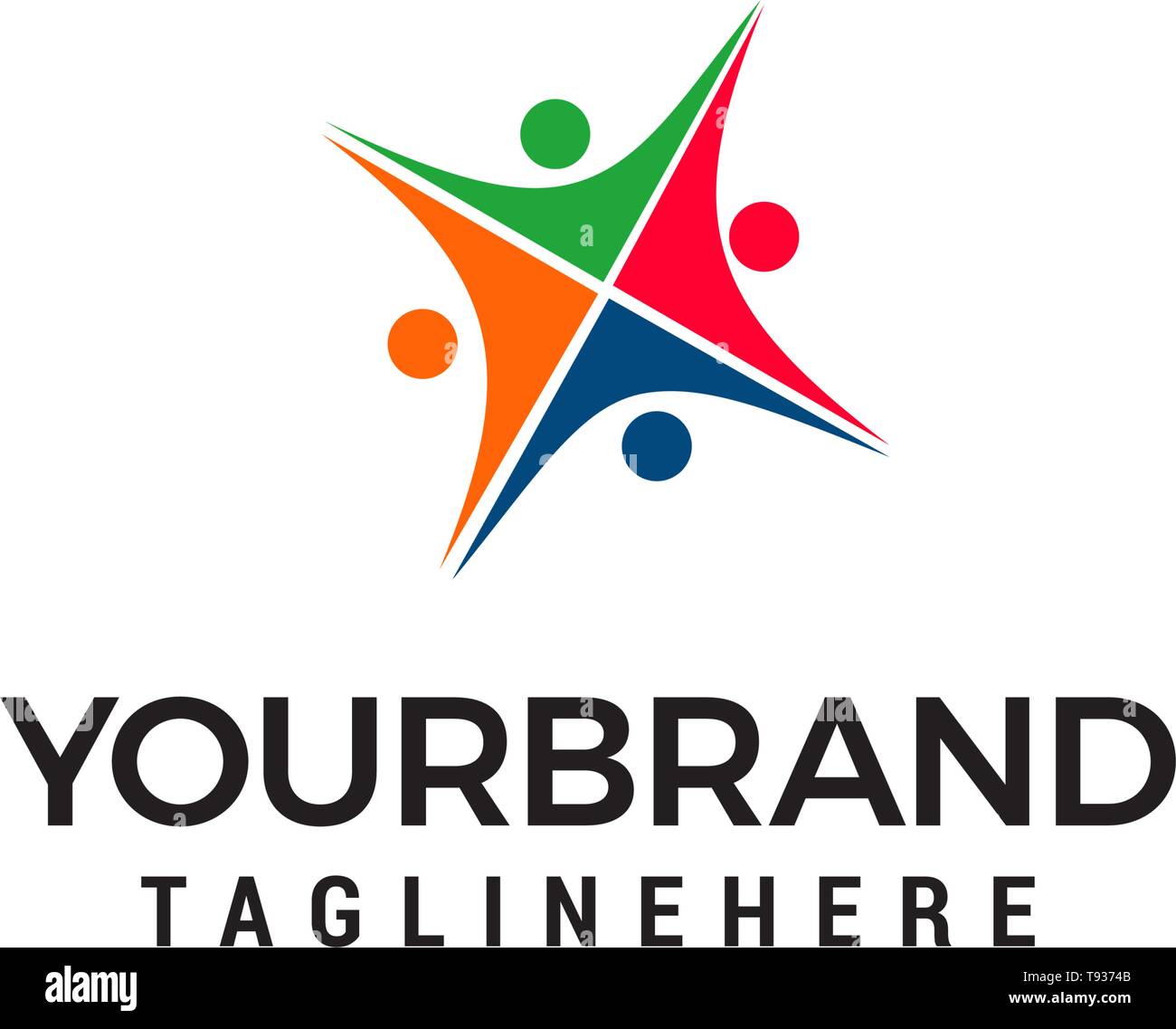 people community logo design concept template vector Stock Vector Image ...