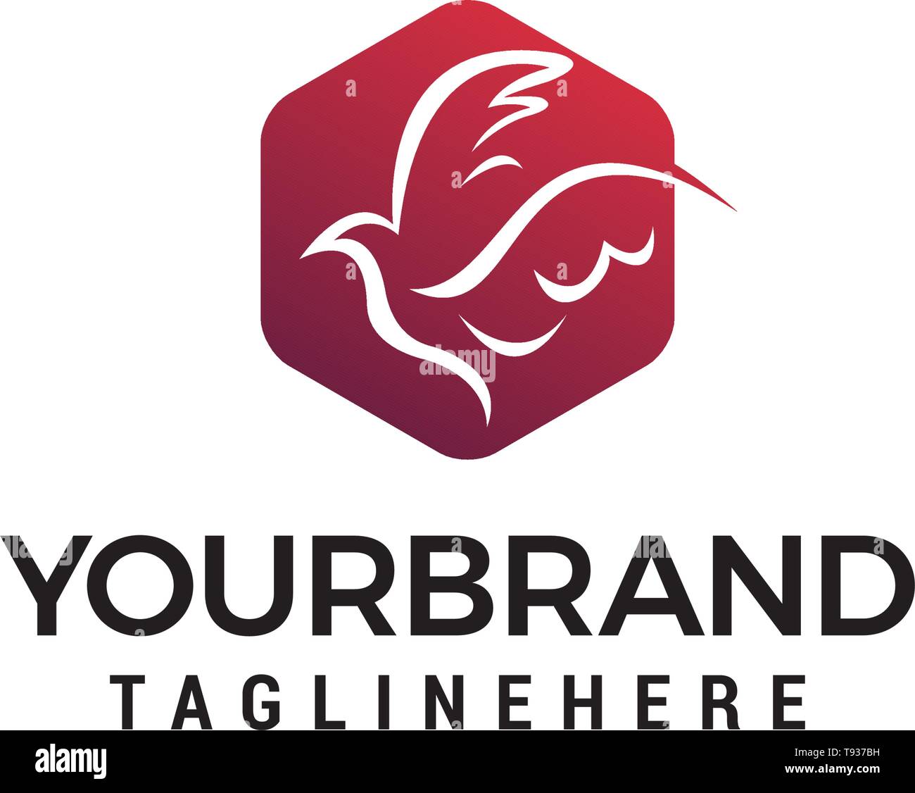 bird wing hexagon logo design concept template vector Stock Vector ...