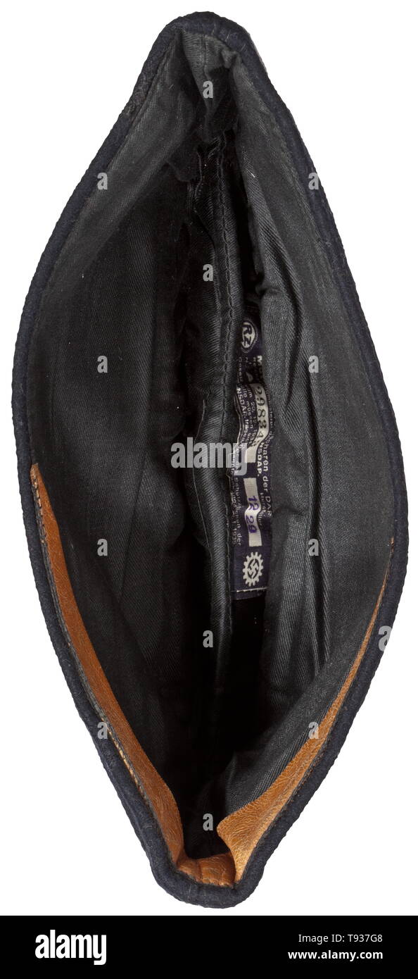 A garrison cap for work squads of the German Labour Front Black cloth ...