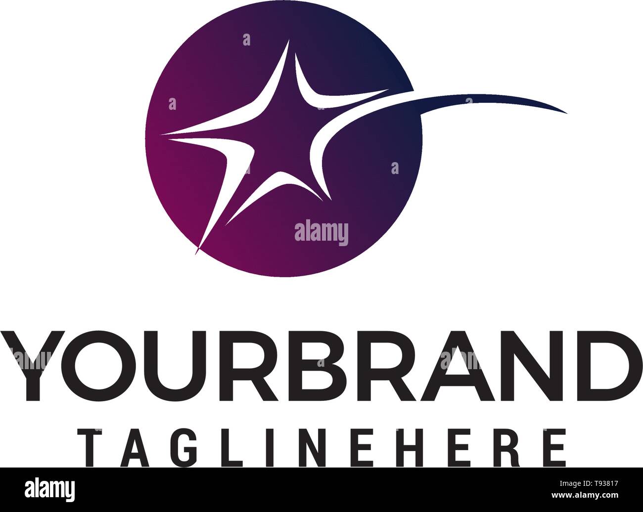 star fast circle logo design concept template vector Stock Vector Image ...