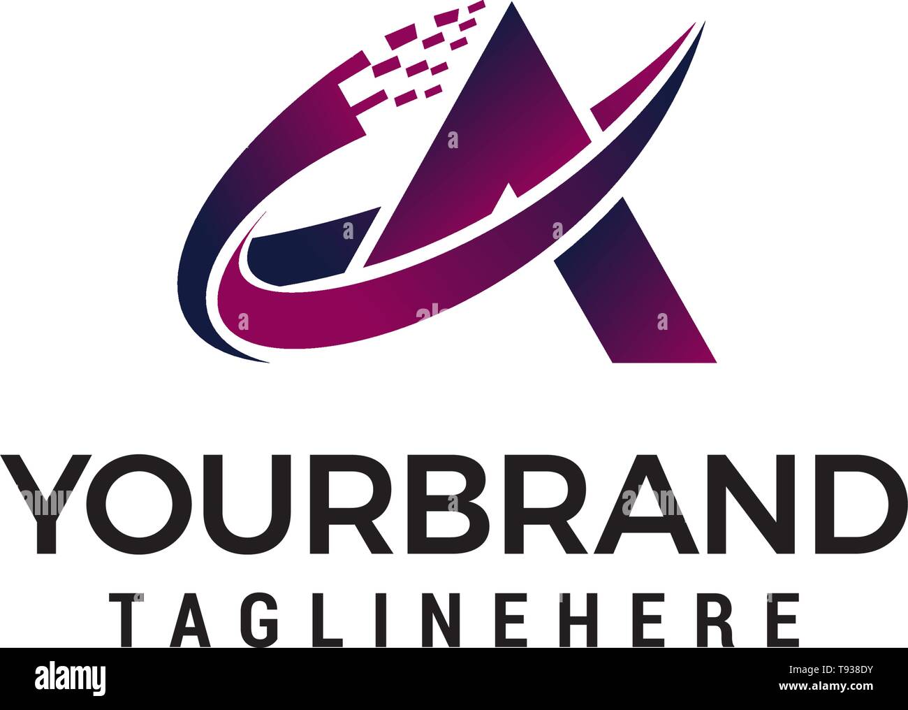 letter a technology logo design concept template vector Stock Vector ...