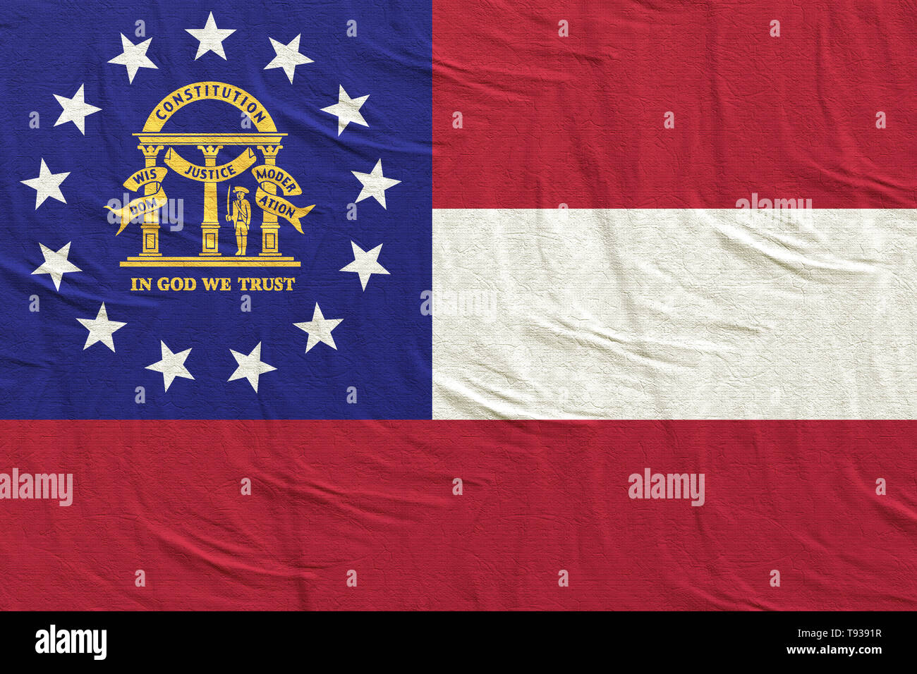 3d rendering of a Georgia State flag silk Stock Photo - Alamy