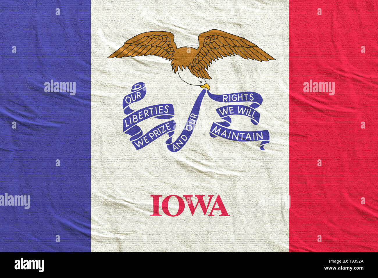 3d rendering of an Iowa State flag silk Stock Photo - Alamy