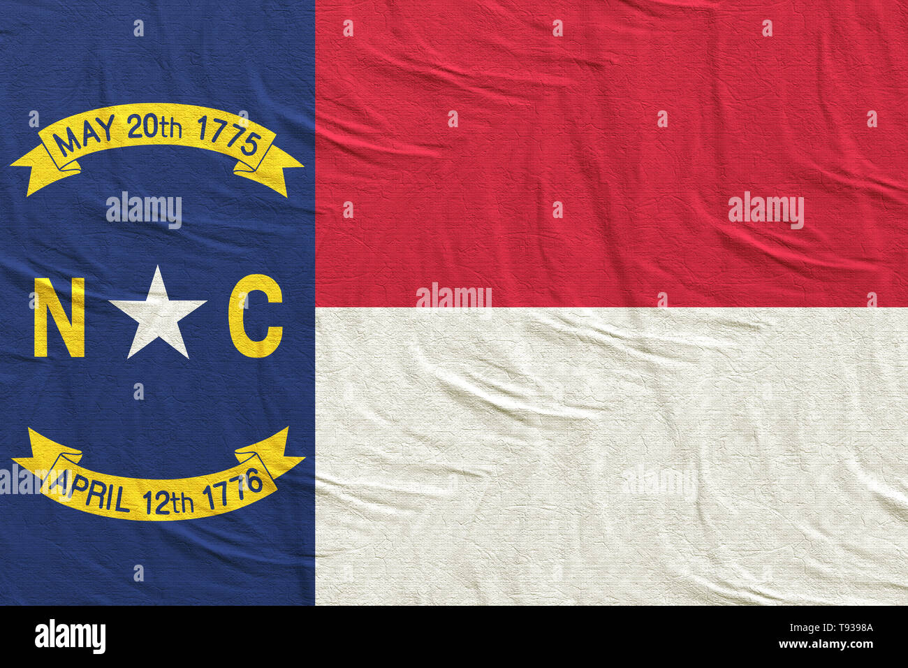 3d rendering of a North Carolina State flag silk Stock Photo - Alamy