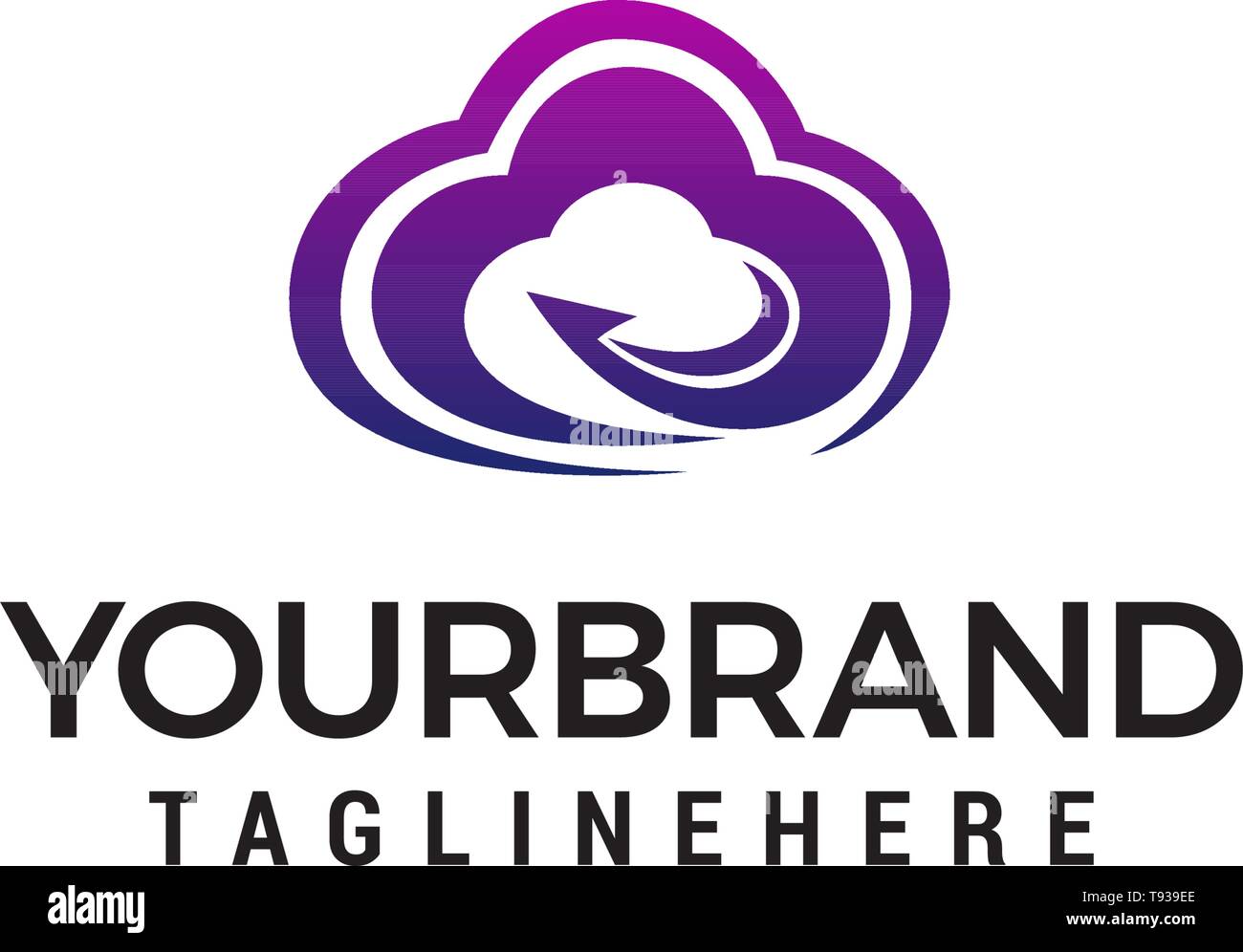 cloud faster logo design concept template vector Stock Vector Image ...