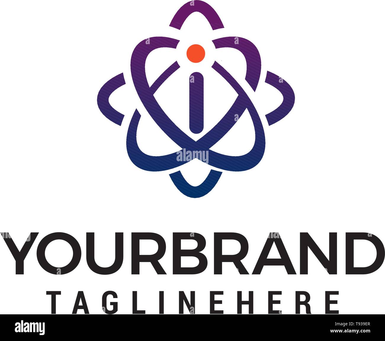 letter i technology logo design concept template vector Stock Vector ...