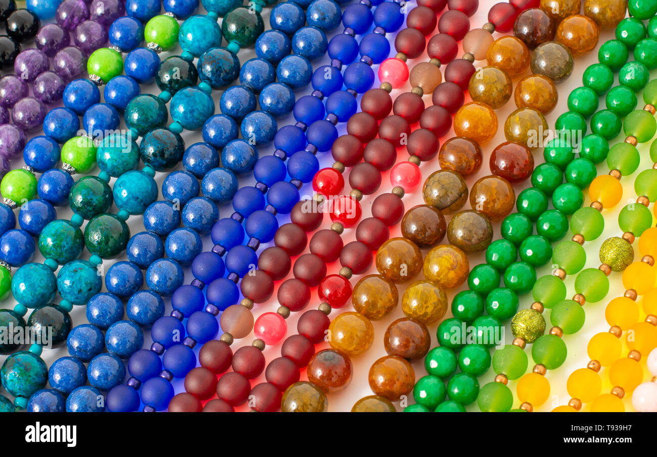 Turquoise blue green beads hi-res stock photography and images - Alamy