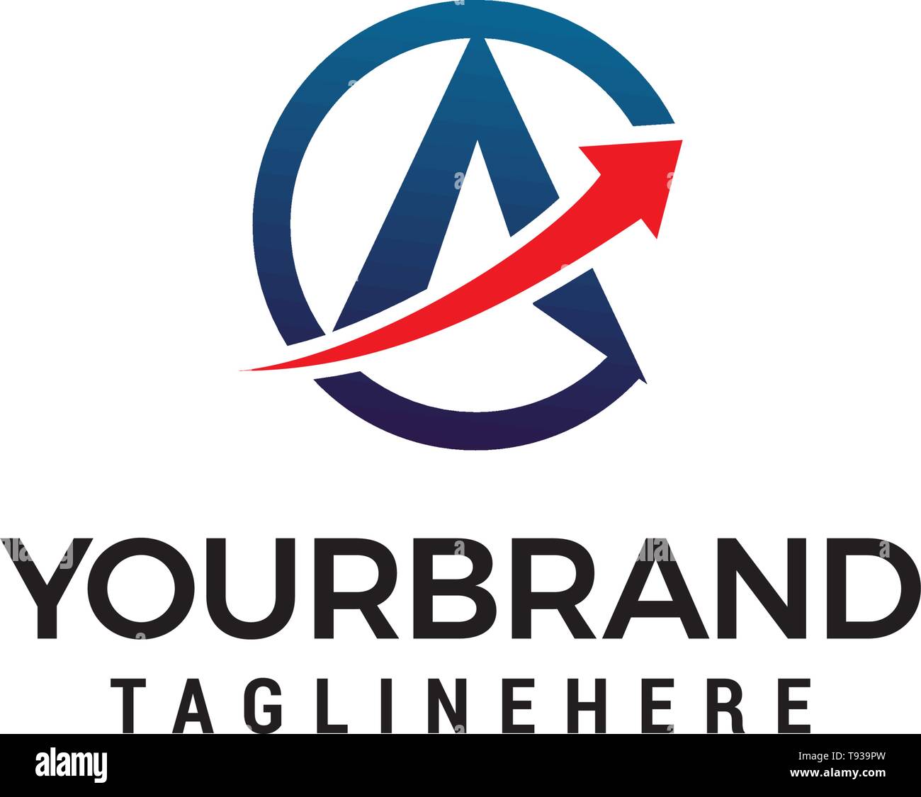 letter A arrow logo design concept template vector Stock Vector Image ...