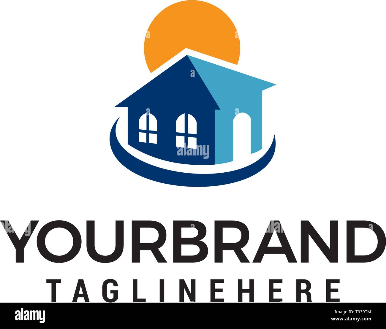 real estate sun logo design concept template vector Stock Vector Image ...