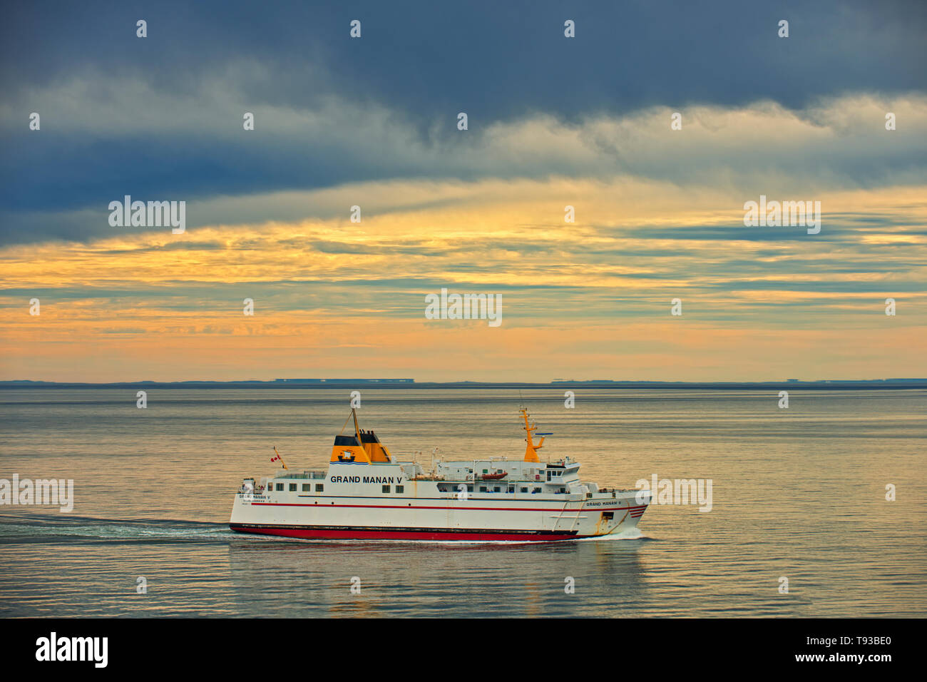 Passenger ferry in Bay of Fundy Grand Manan Island New Brunswick Canada ...