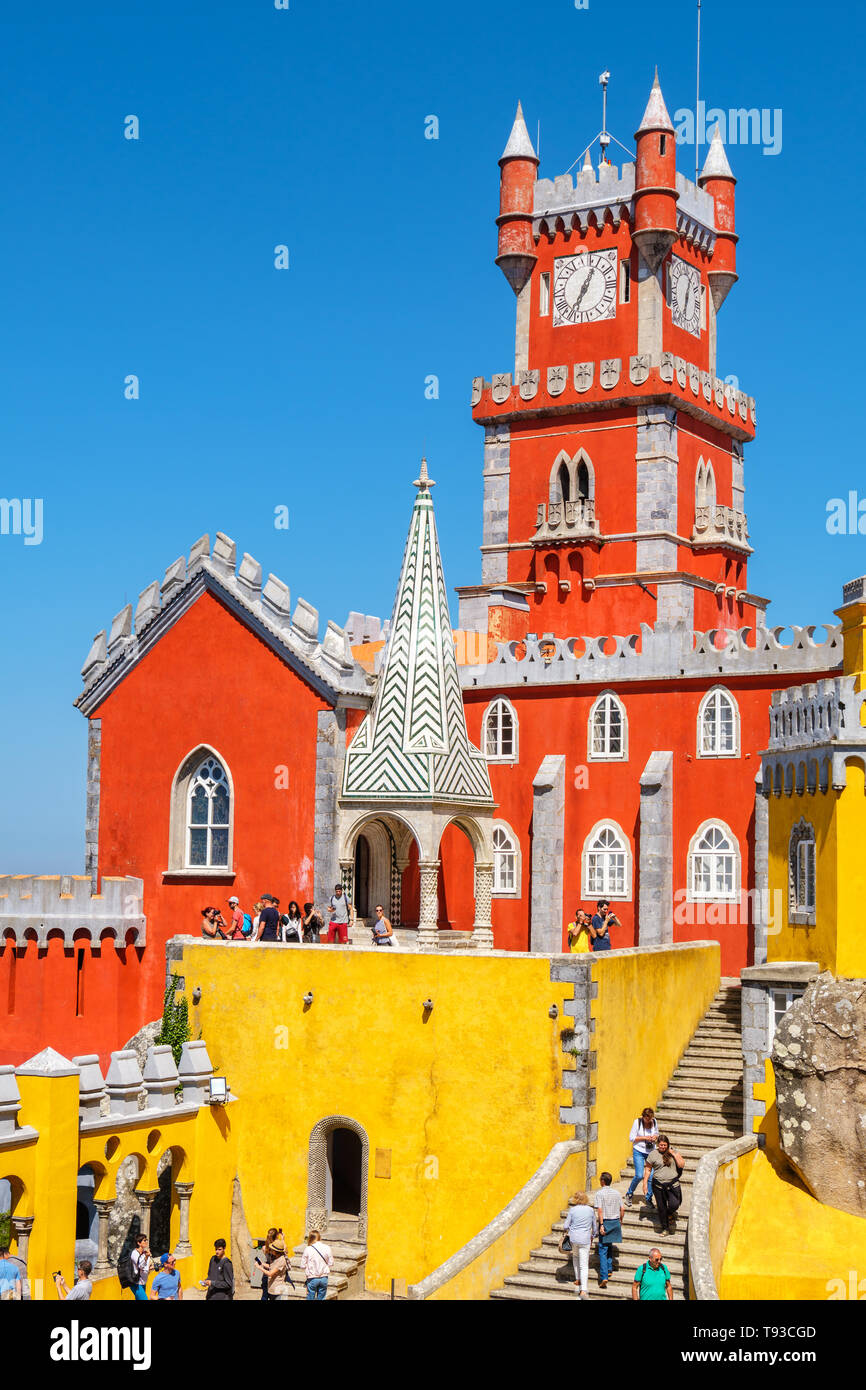 Pena palace red tower hi-res stock photography and images - Alamy