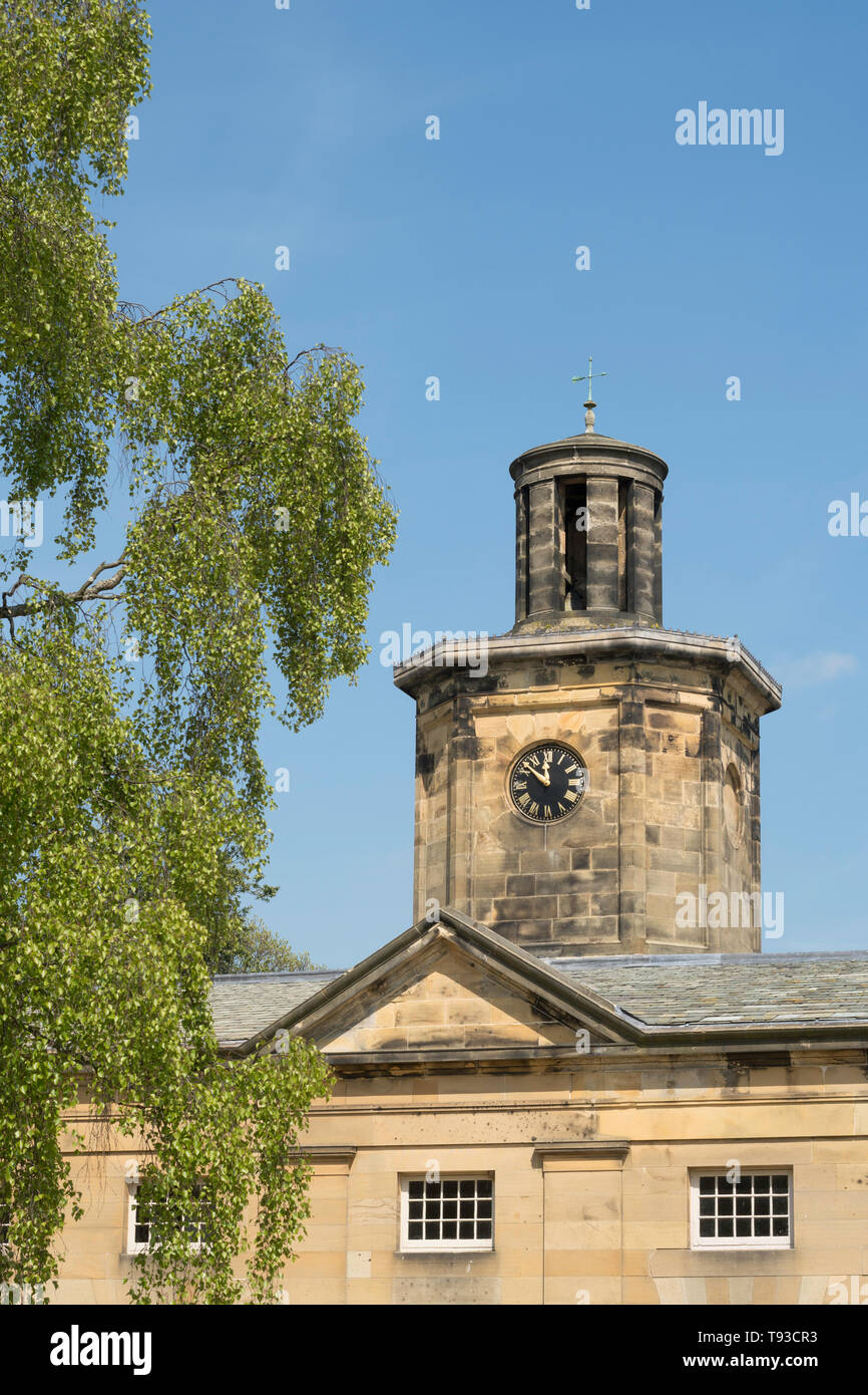 Clock Tower above the Stable Block at Belsay hall in Northumberland ...