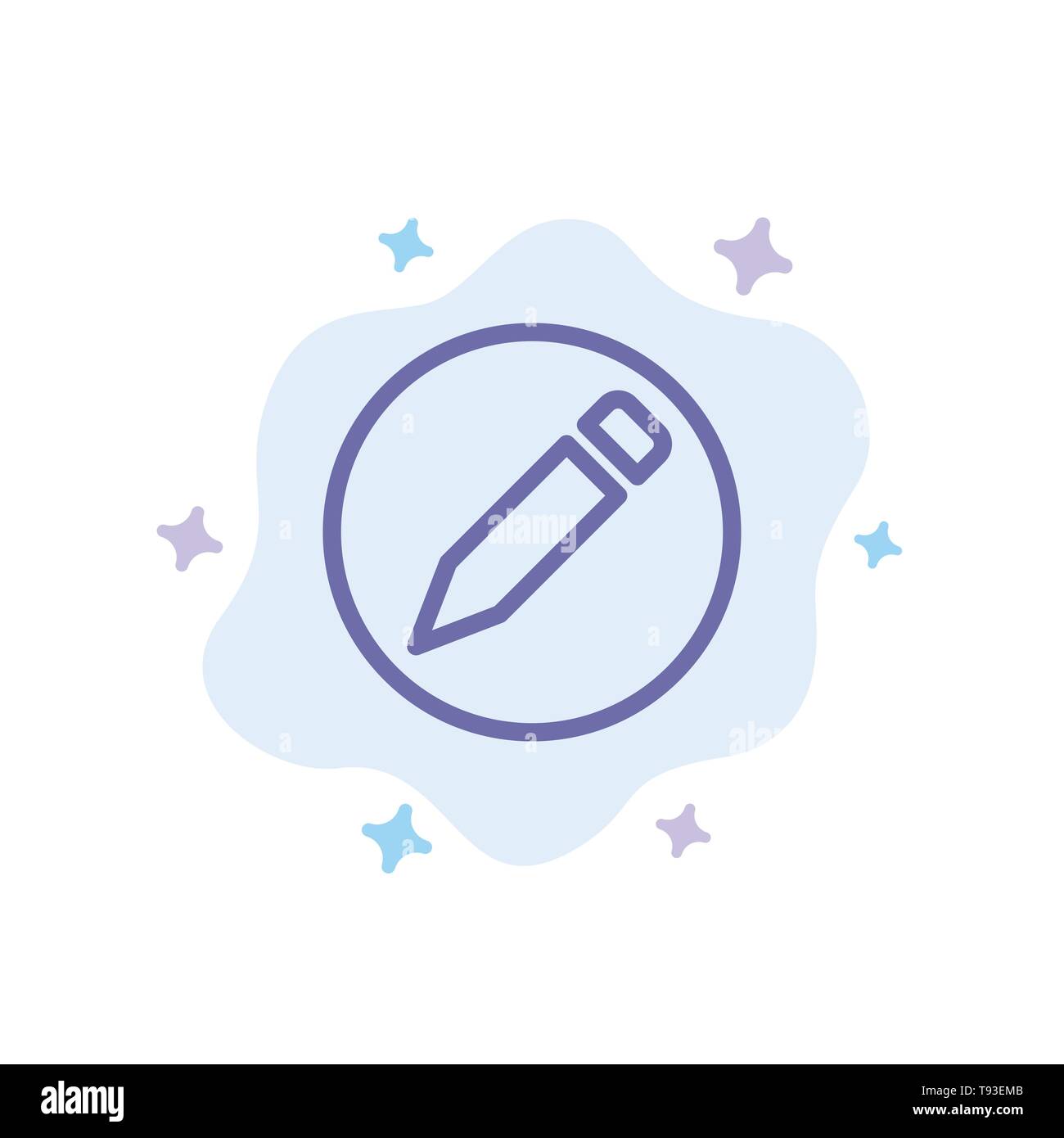 Basic, Pencil, Text Blue Icon on Abstract Cloud Background Stock Vector ...