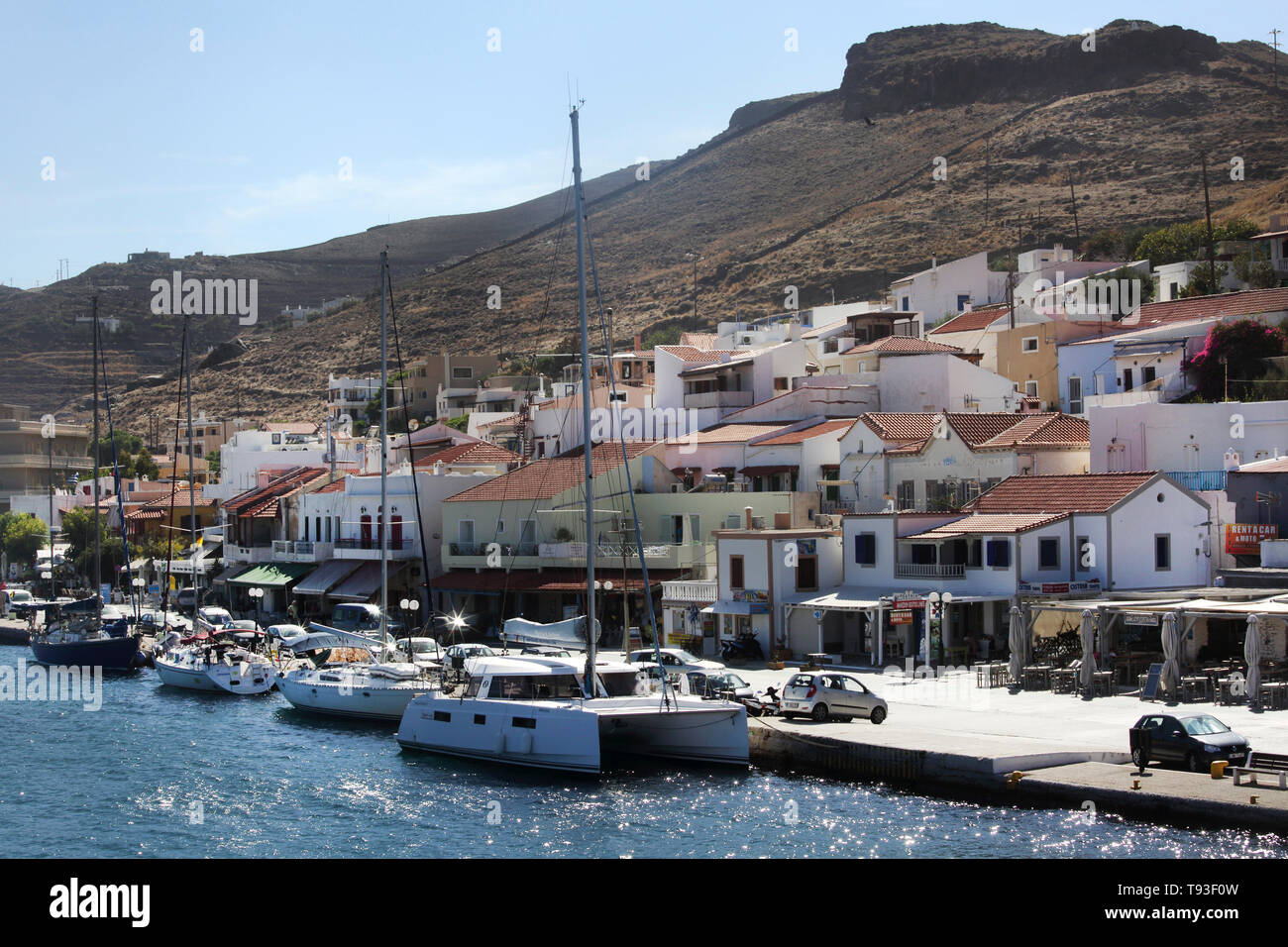 Port Korissia Kea Island Greece Waterfront Stock Photo - Alamy