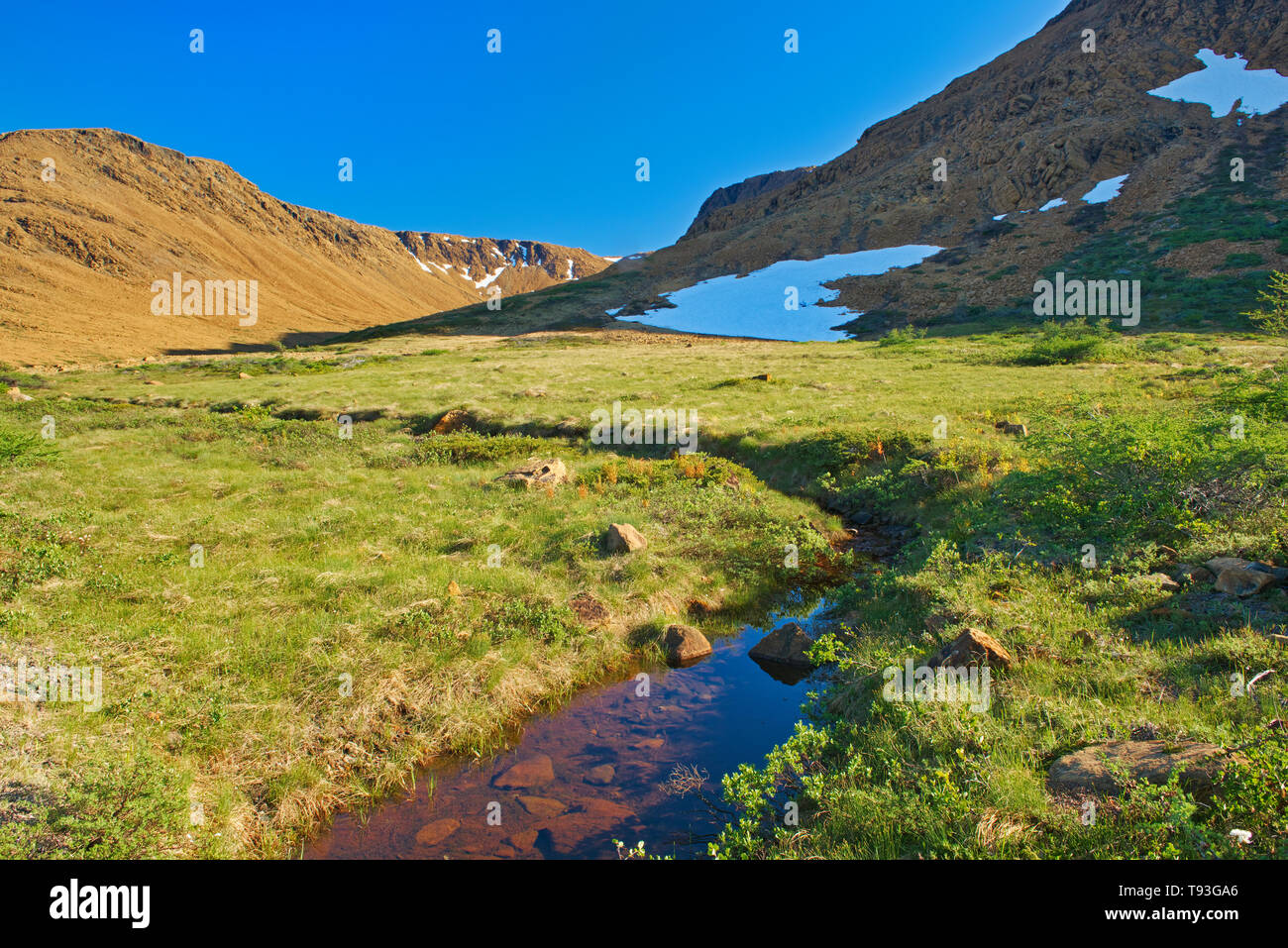 The Tablelands at sunset. Earth's mantle exposed. Gros Morne National ...