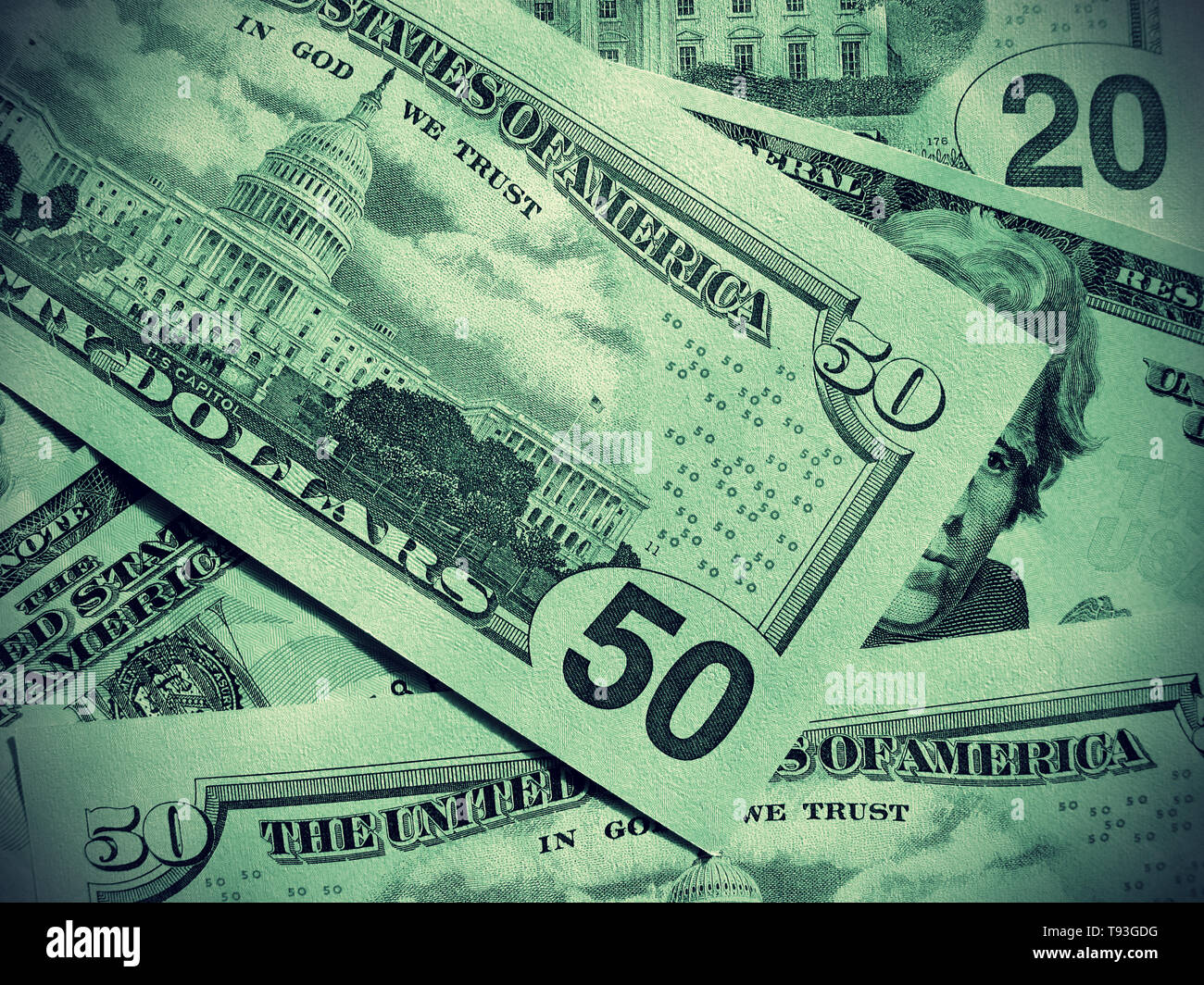 green abstract money background from new dollars usa Stock Photo - Alamy