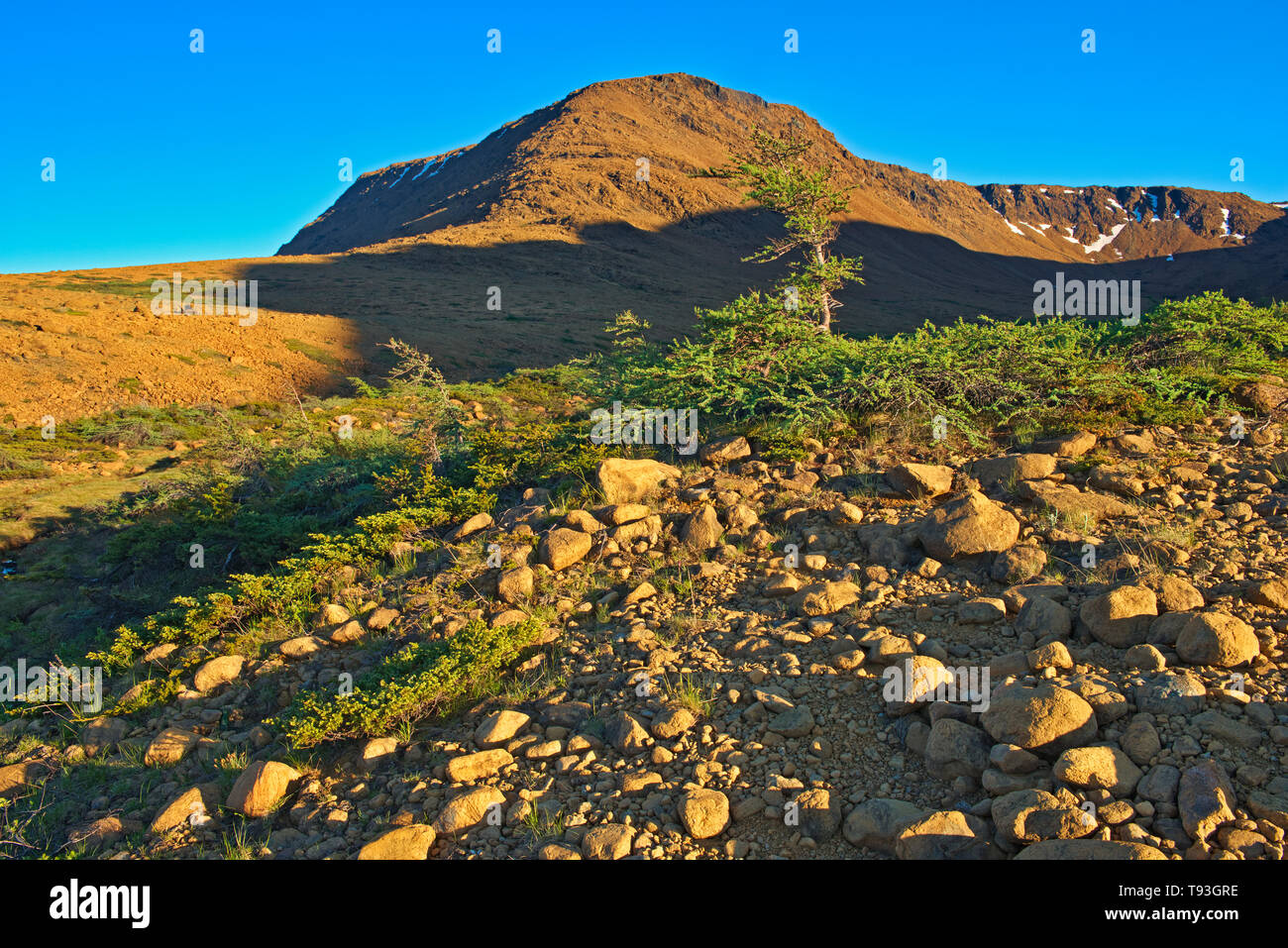 The Tablelands at sunset. Earth's mantle exposed. Gros Morne National ...
