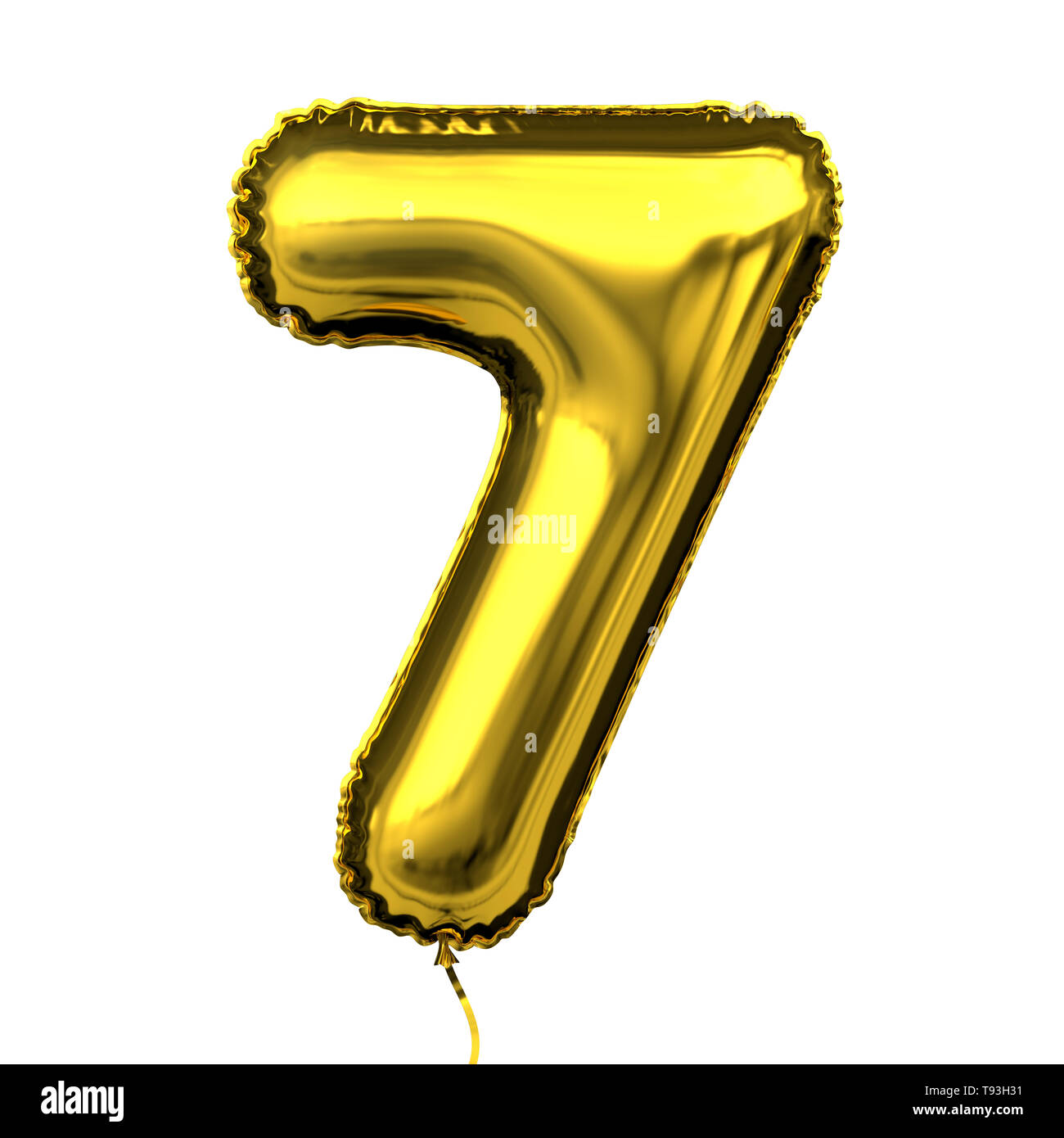 Metallic Golden Letter Balloon numeral digit number - 3D illustration ...
