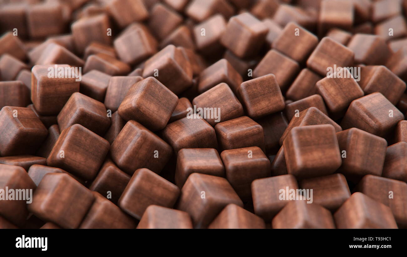 3D illustration of wooden objects Stock Photo - Alamy