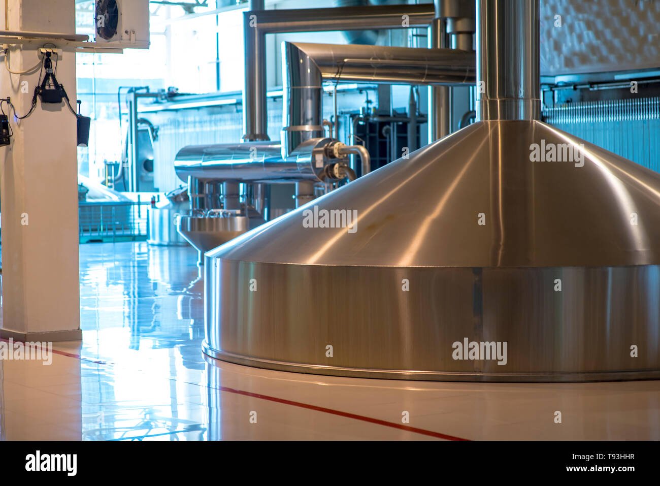 Tanks for beer storage. Modern Brewing Production Stock Photo - Alamy
