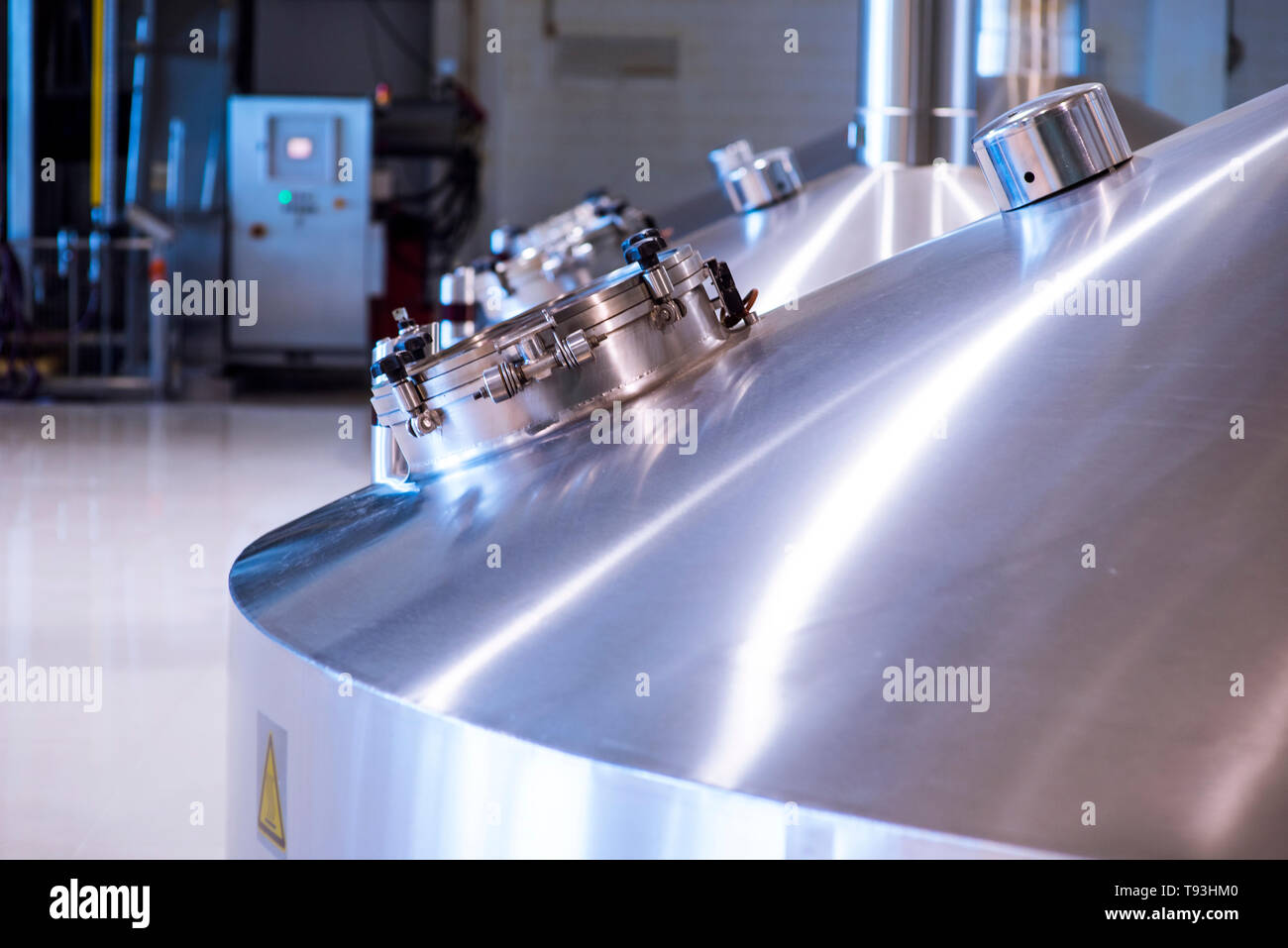 Tanks for beer storage. Modern Brewing Production Stock Photo - Alamy