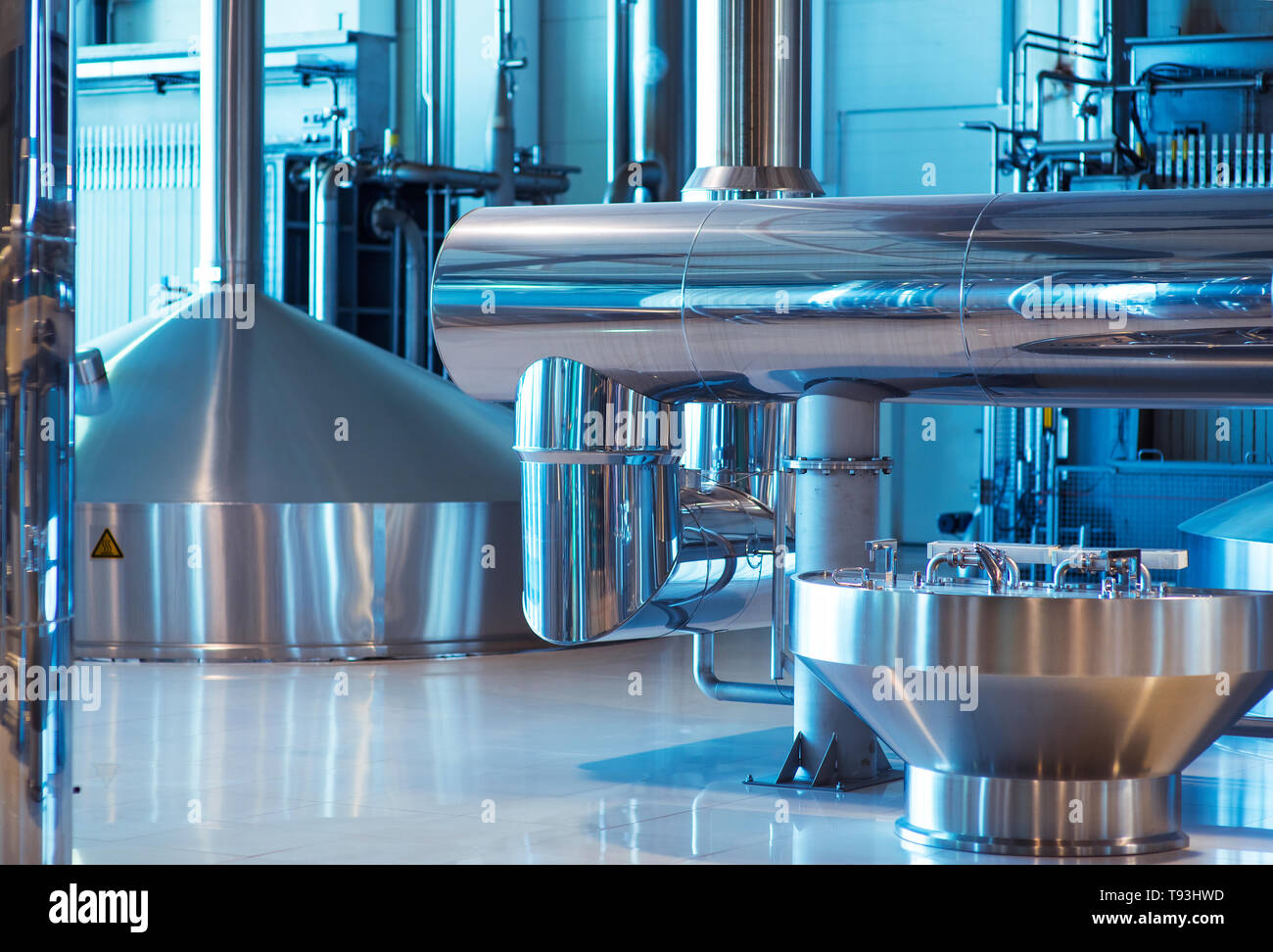 Tanks for beer storage. Modern Brewing Production Stock Photo - Alamy