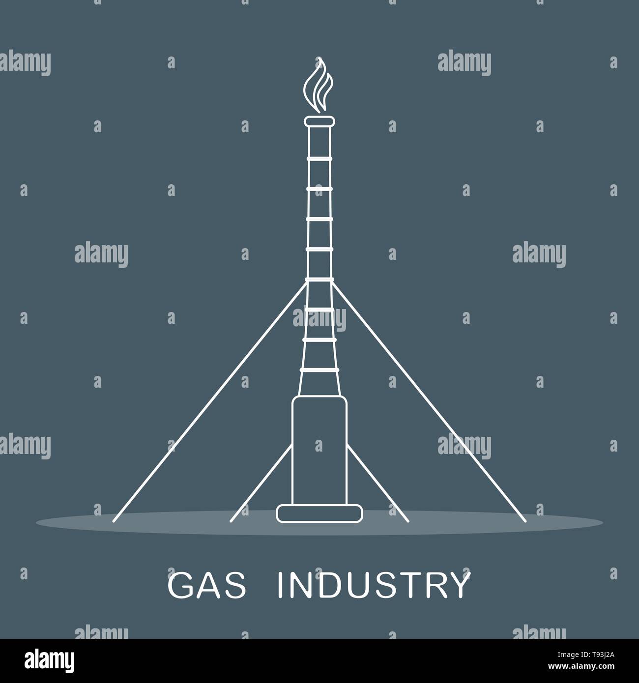 Vector illustration with equipment for gas production. Gas industry ...