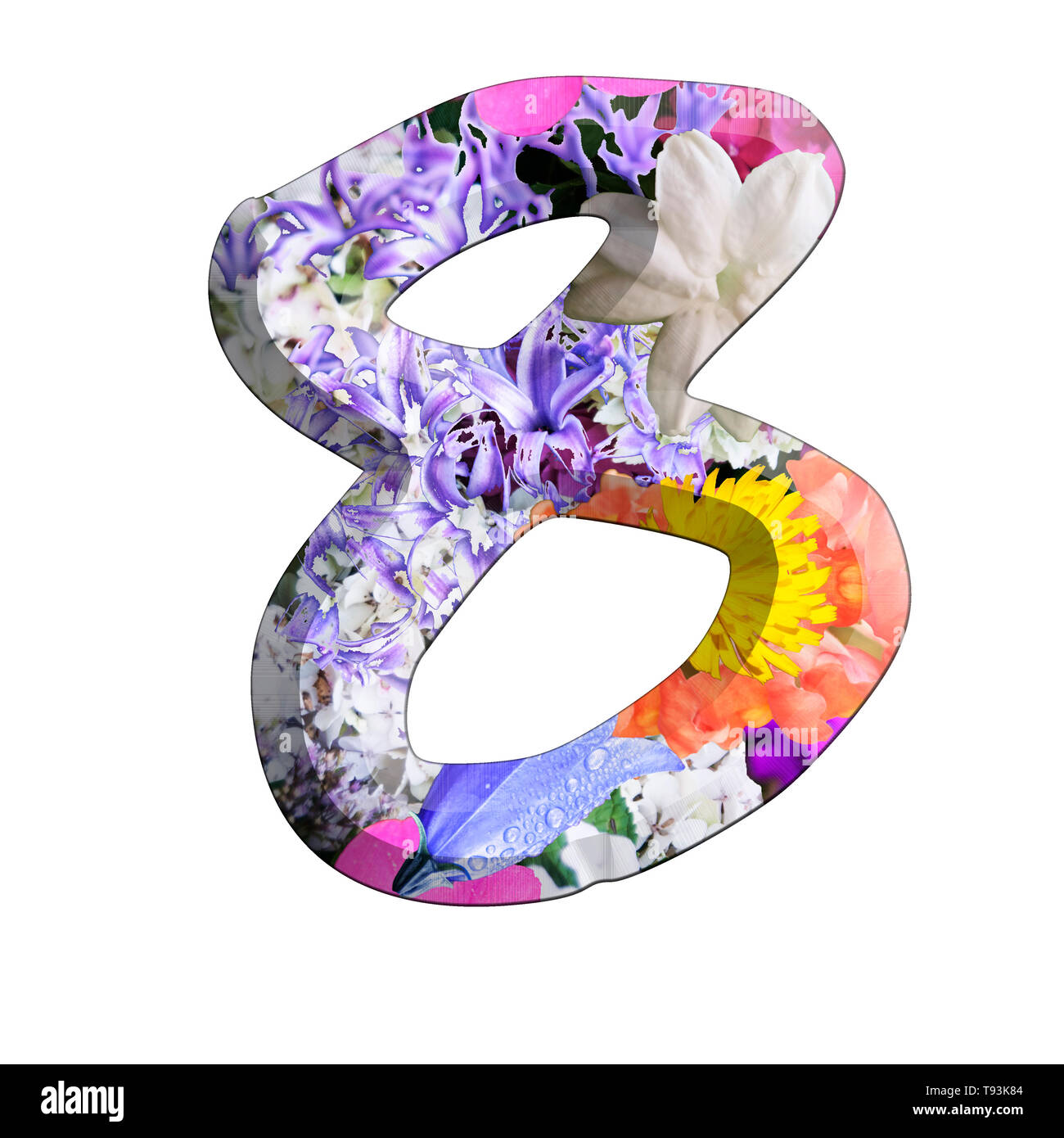 The number Eight Part of a set of letters, Numbers and symbols of 3D ...