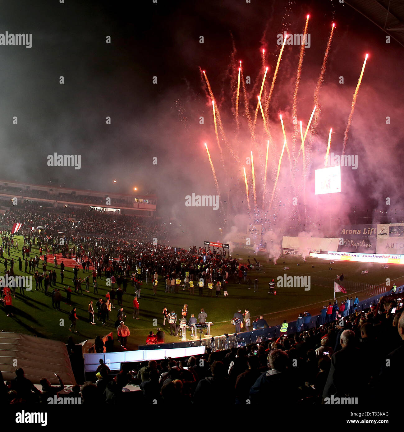 fireworks for celebration of winning the championship Stock Photo - Alamy