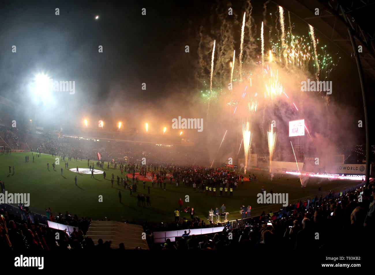 fireworks for celebration of winning the championship Stock Photo - Alamy