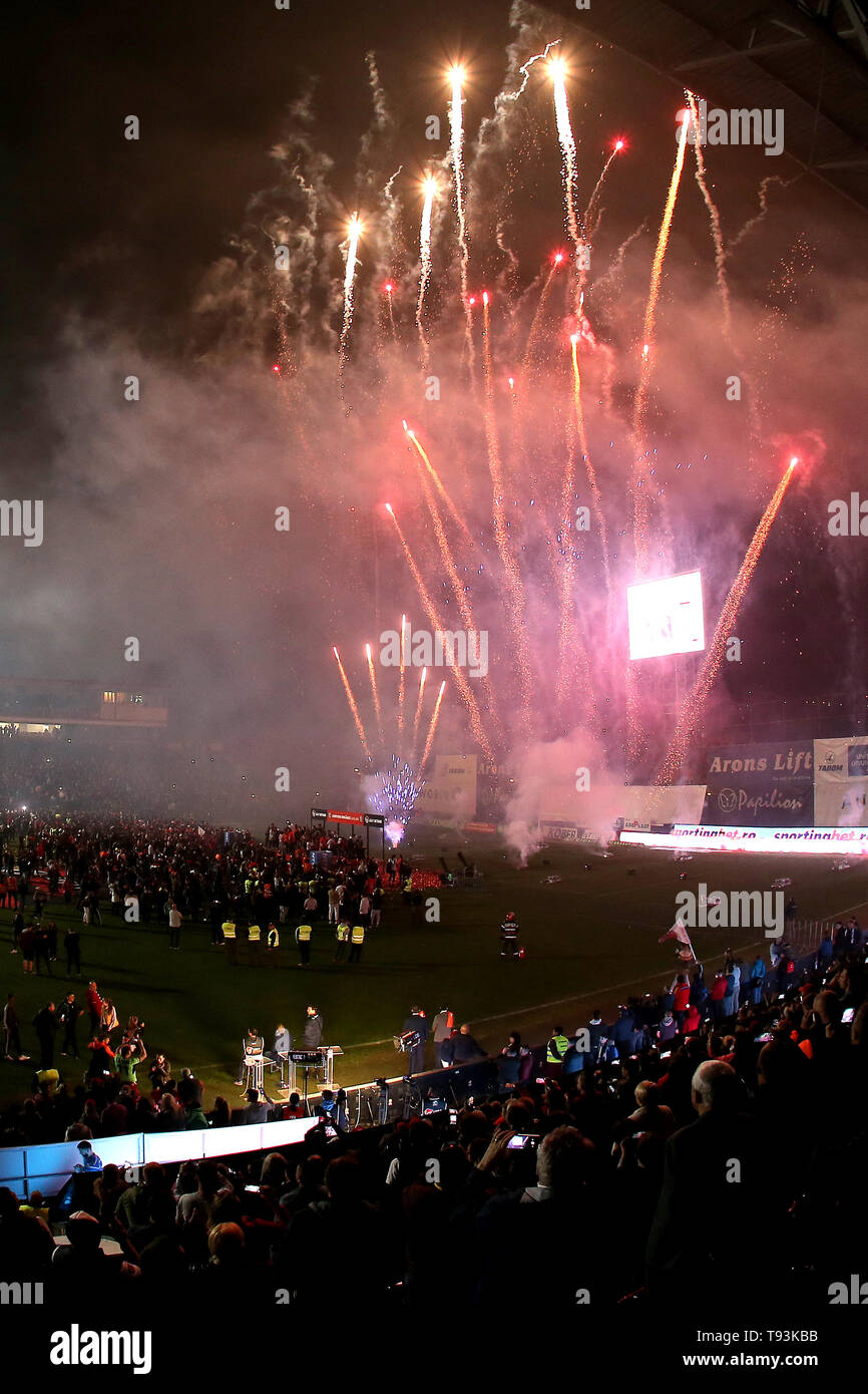 fireworks for celebration of winning the championship Stock Photo - Alamy