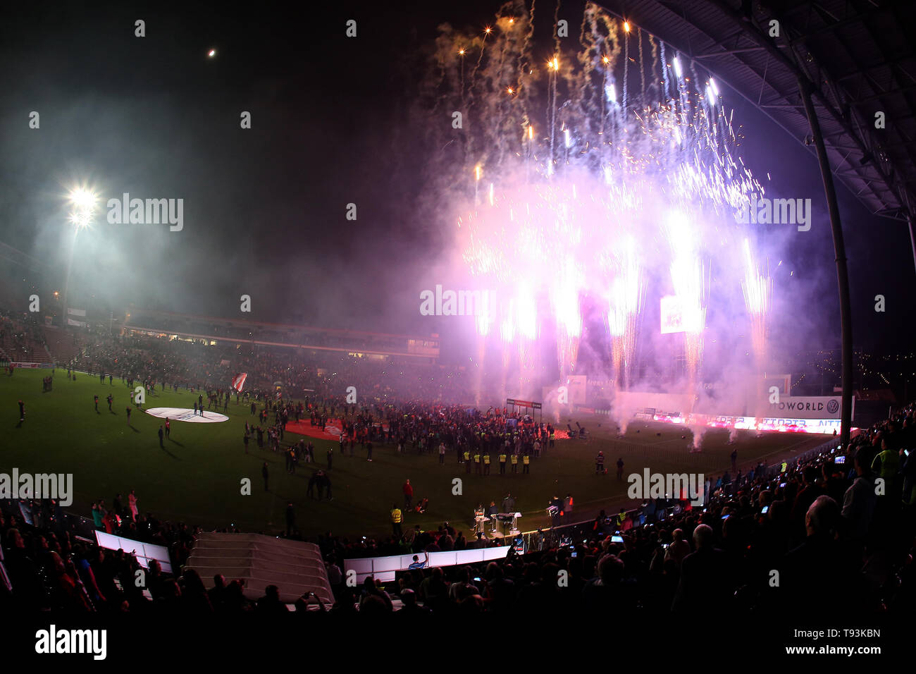 fireworks for celebration of winning the championship Stock Photo - Alamy