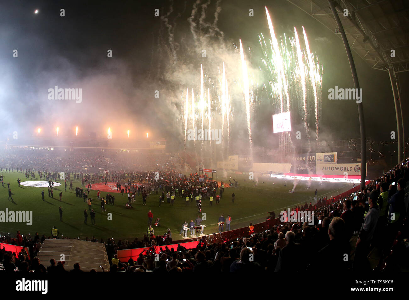 fireworks for celebration of winning the championship Stock Photo - Alamy