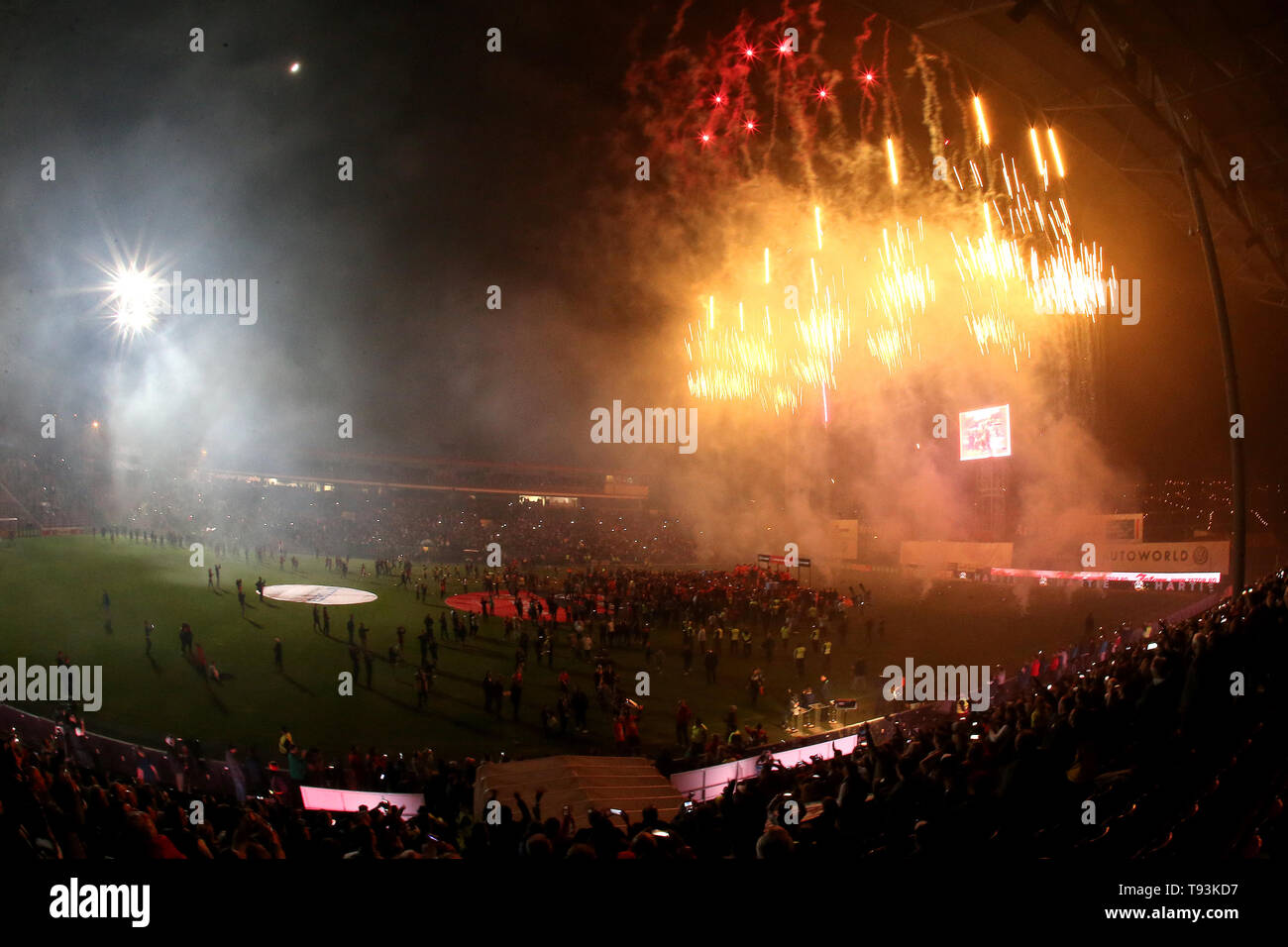 fireworks for celebration of winning the championship Stock Photo - Alamy