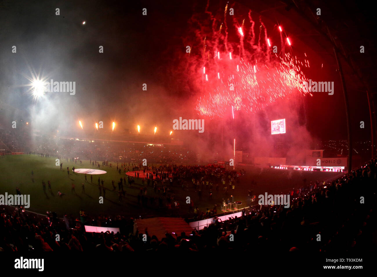 fireworks for celebration of winning the championship Stock Photo - Alamy