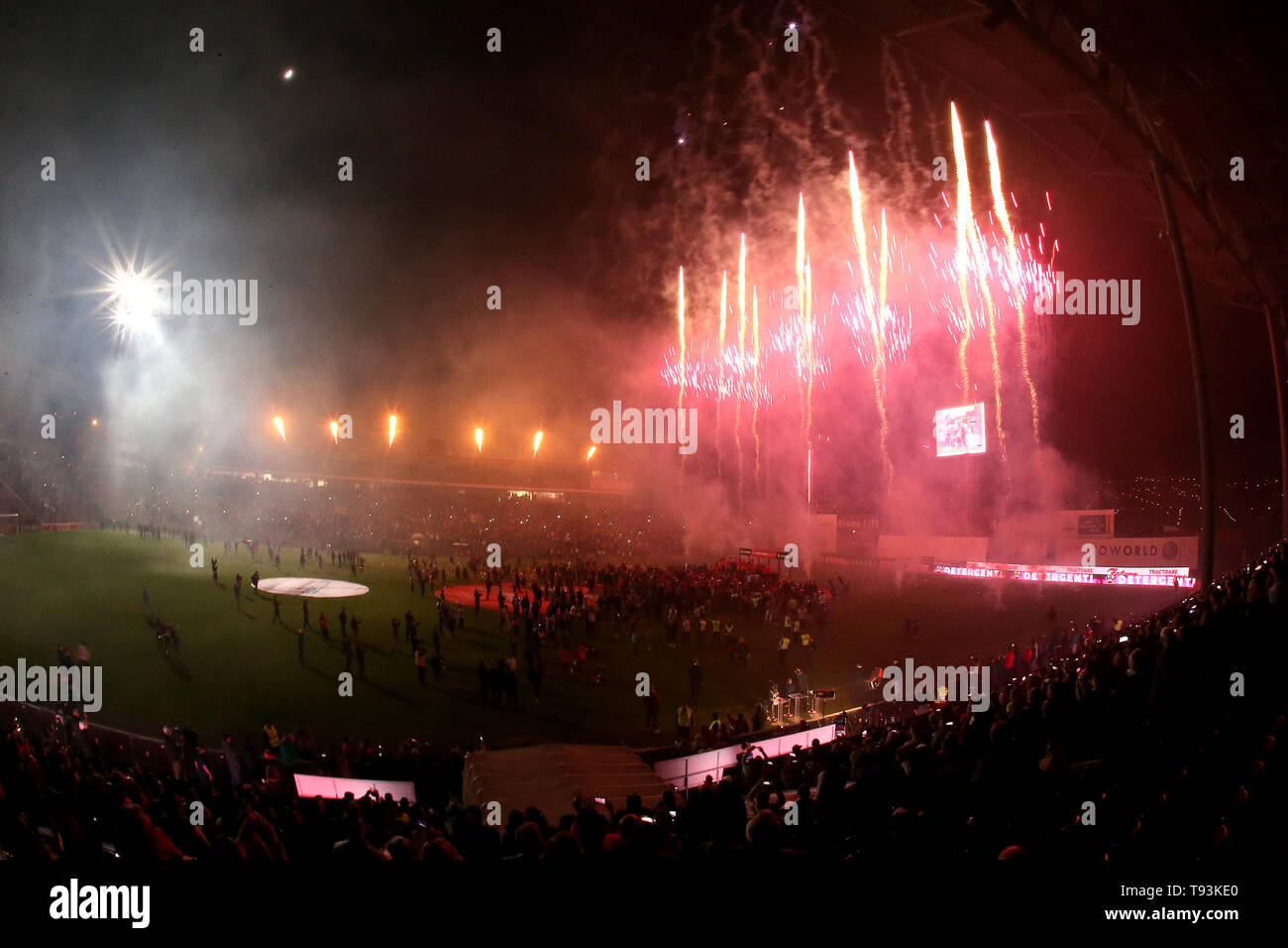 fireworks for celebration of winning the championship Stock Photo - Alamy