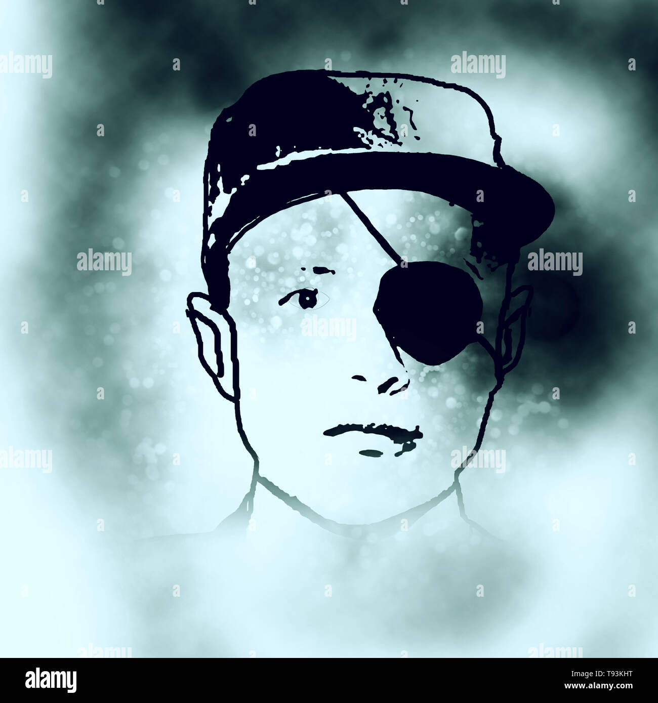 Digitally enhanced image of Moshe Dayan (20 May 1915 – 16 October 1981 ...