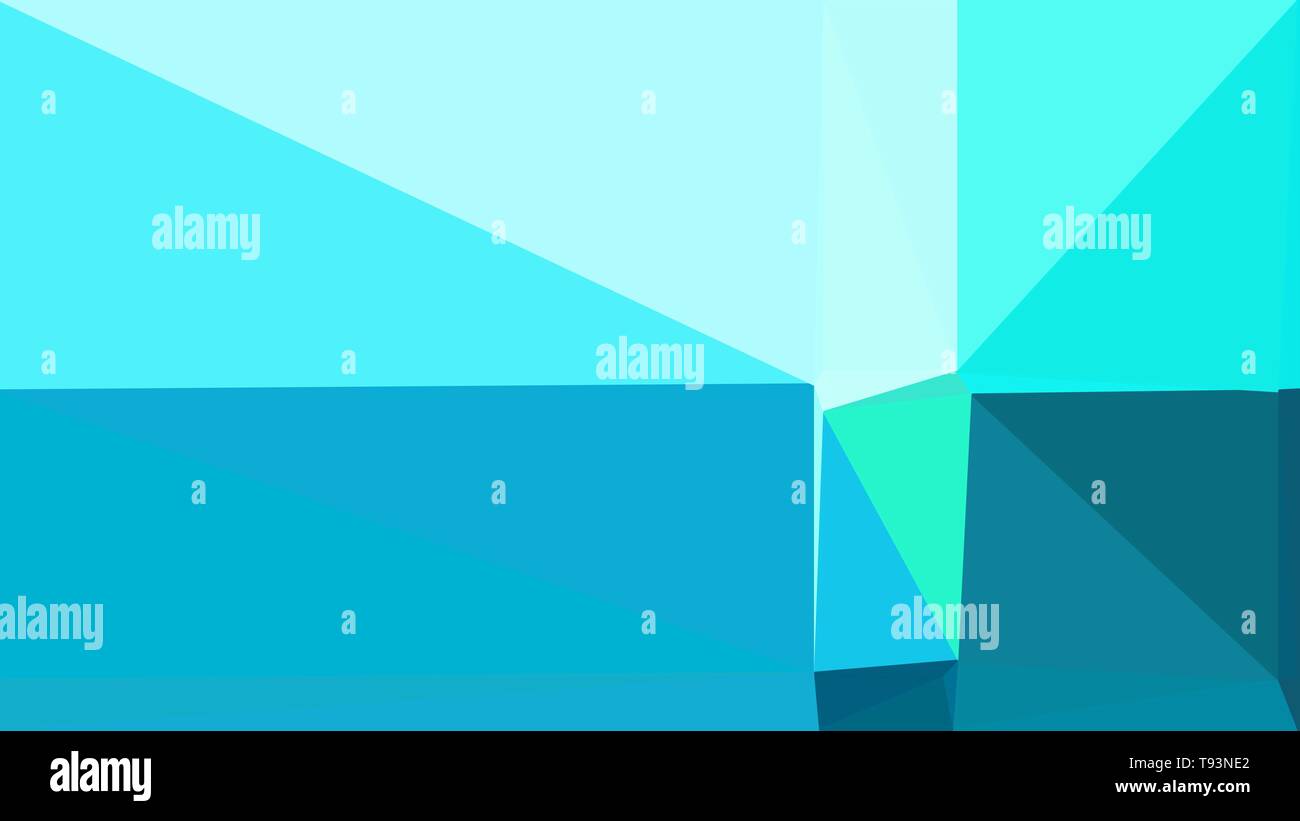 minimalistic triangle geometric background with pale turquoise, dark ...