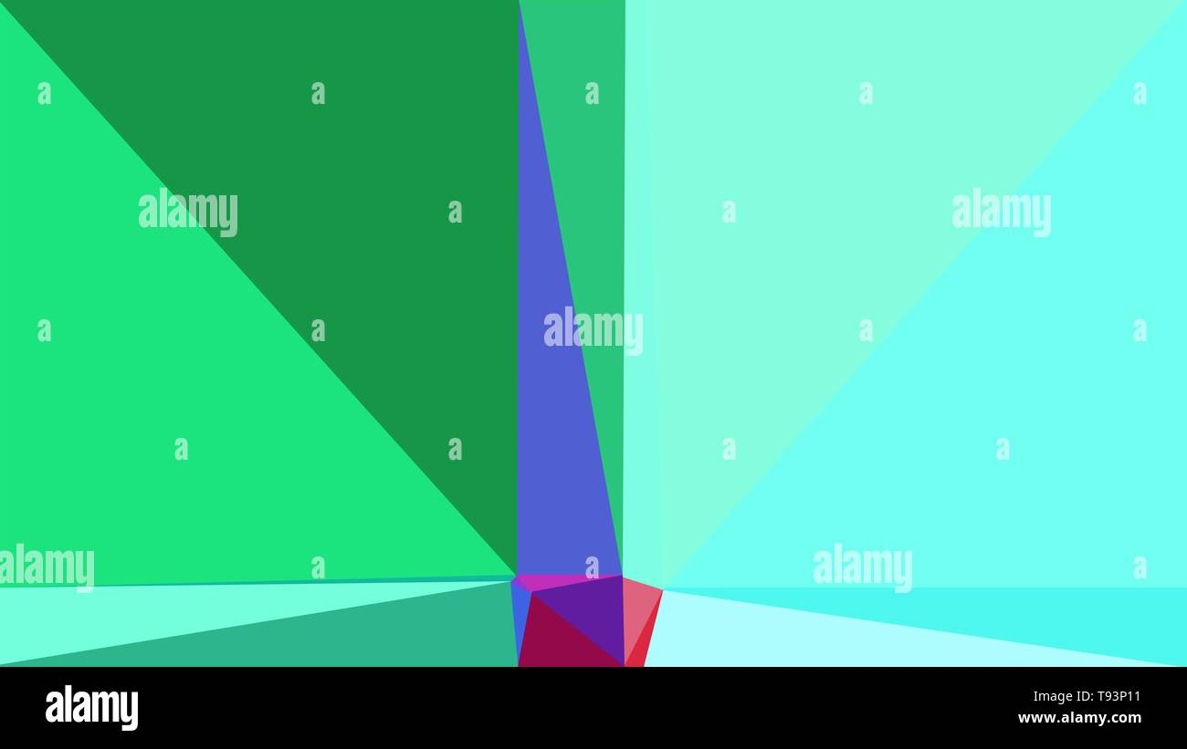 Abstract color triangles geometric background with aqua marine, sea ...