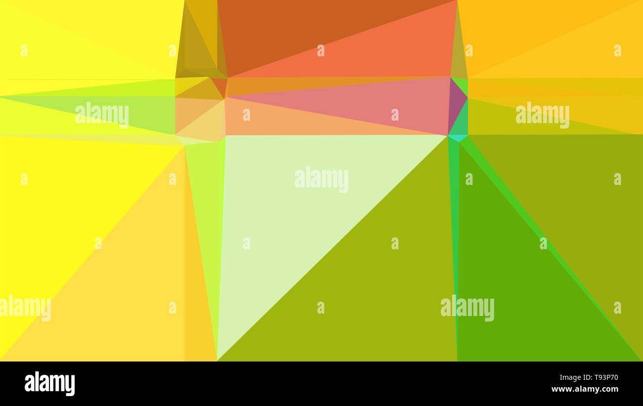 geometric triangles style in vivid orange, dark green and tea green ...