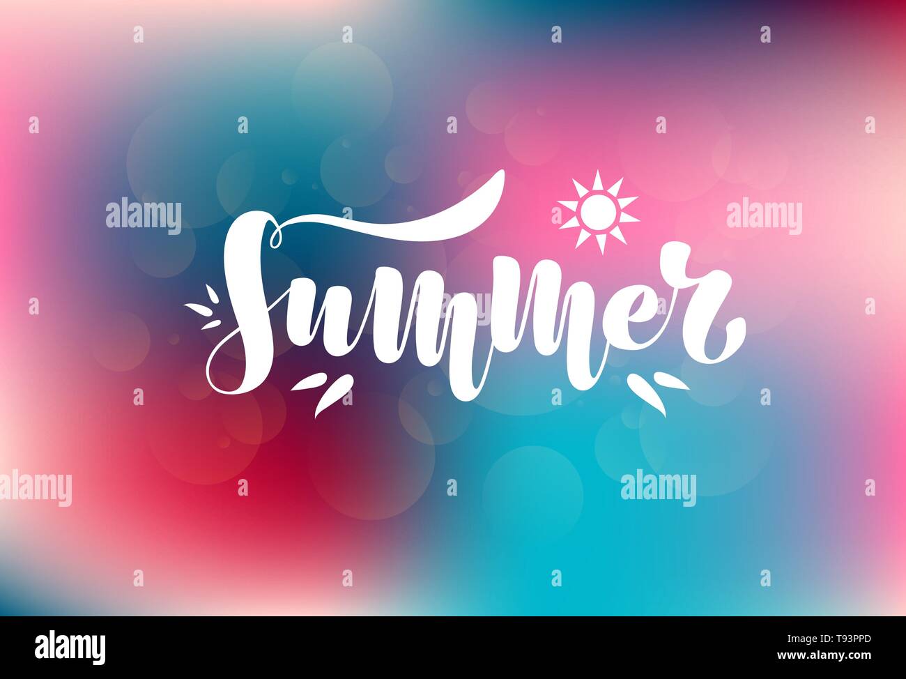 Vector illustration with handwritten phrase - Summer. Typography ...